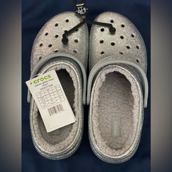 CROCS | Shoes | New Silver Glitter Crocs | Poshmark